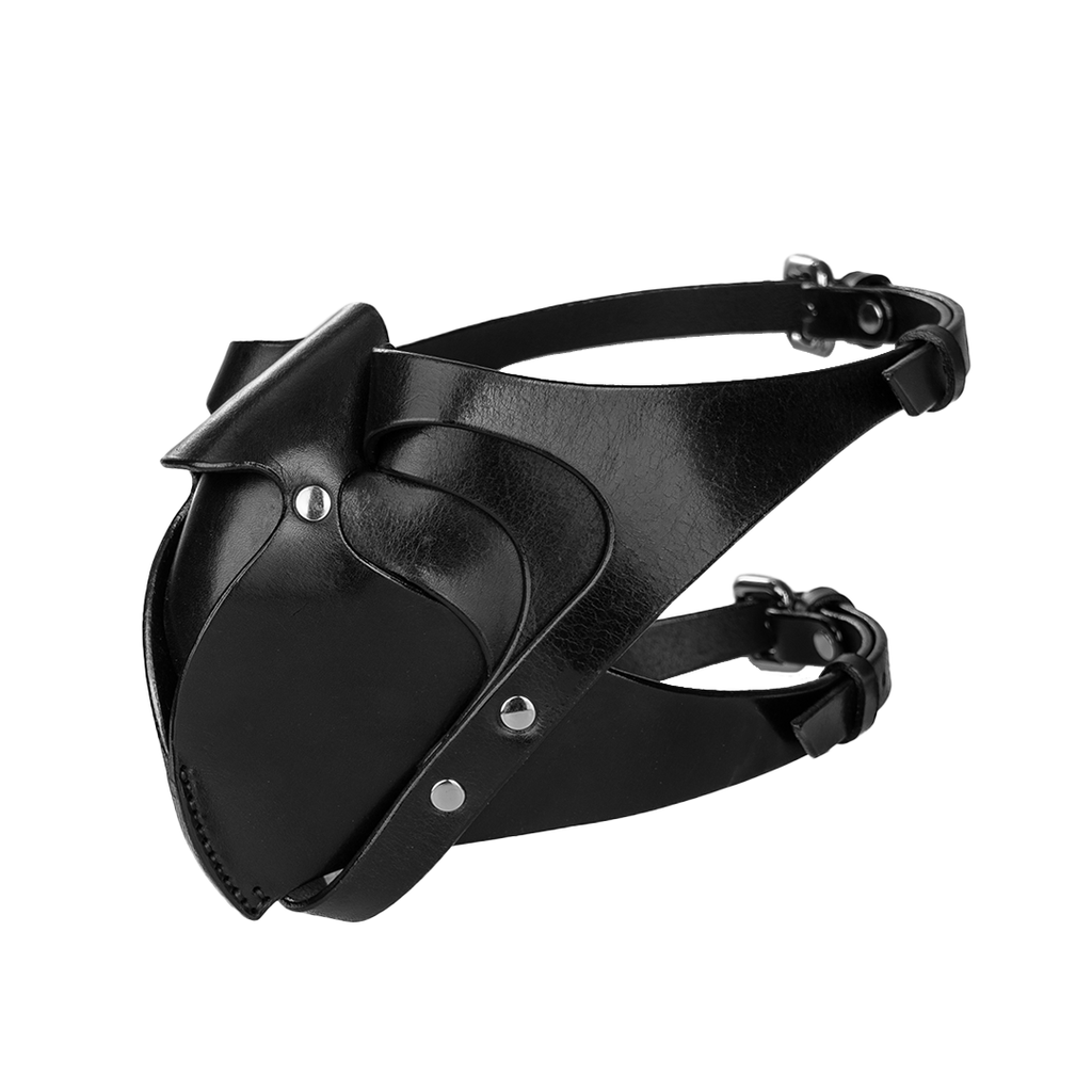 re:strict Leather Mask Menpo in Black